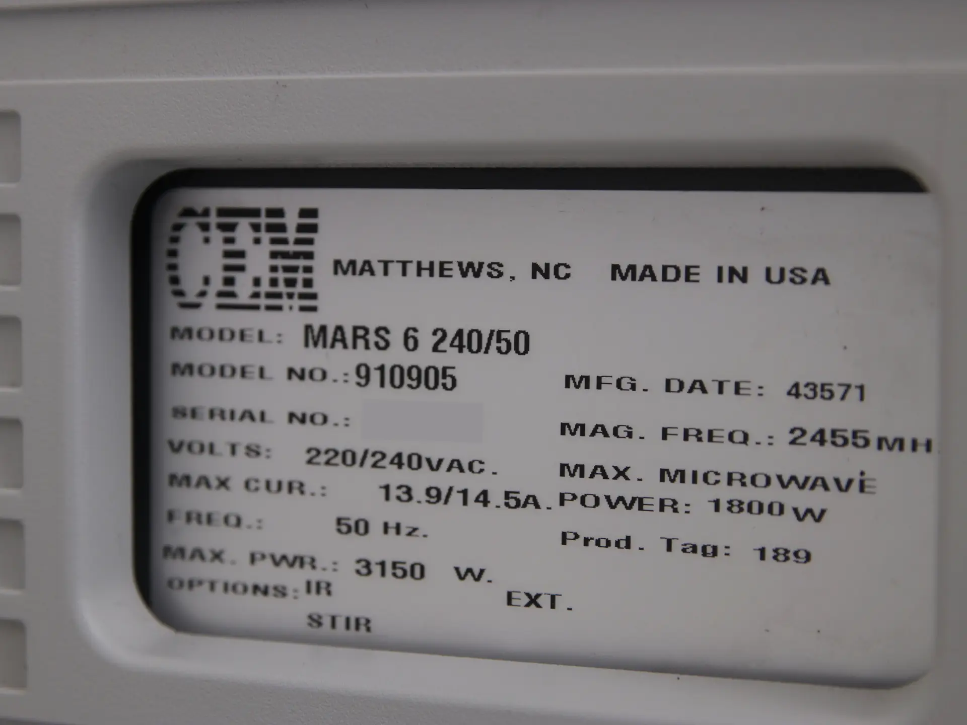 CEM Mars 6 240/50 Microwave Digestion System - Richmond Scientific