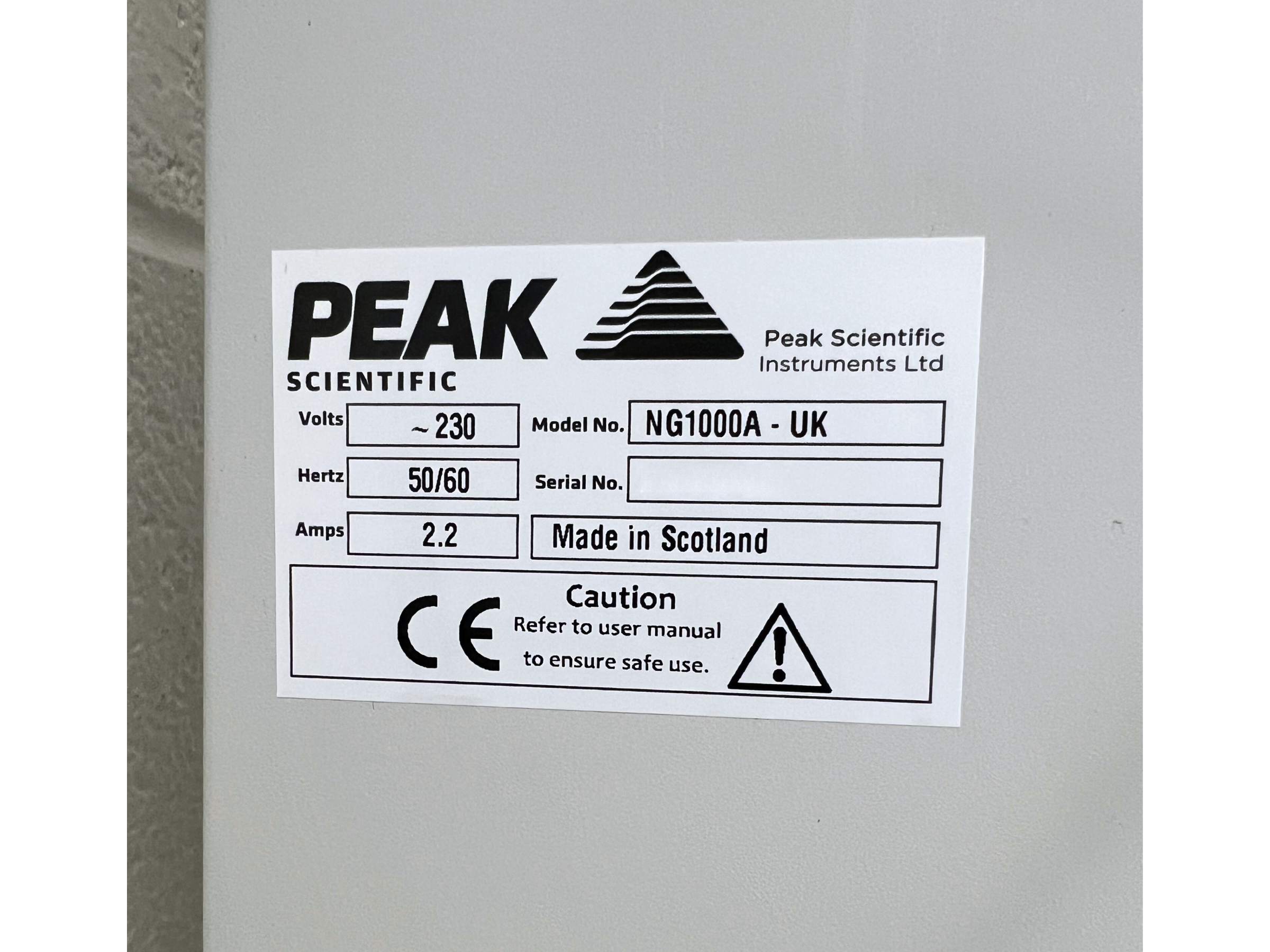 Peak Scientific Nitrogen Gas Generator 1000A - Richmond Scientific